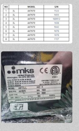MKS AX7670 RF Generator