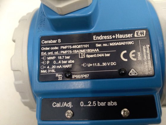 Pressure transmitter Cerabar S, PMP75-46Q87/101, Endress und Hauser ...