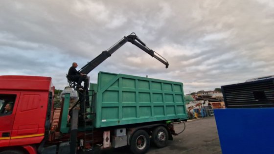 Roll-off container with crane MEC C9071S2 in Rome, Italy