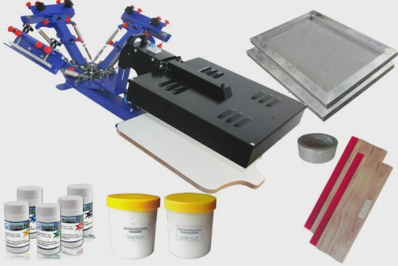 3 Color Screen Printing Press Kit 2 in 1 Screen Printer with Flash ...