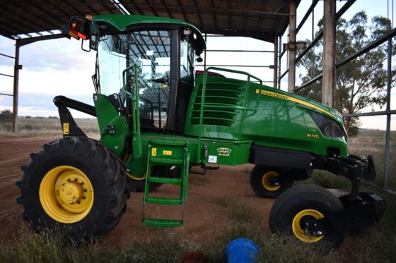 John Deere W170 windrower in Wirrinya, Australia
