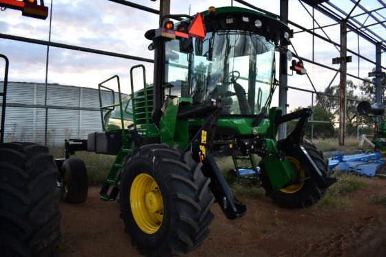 John Deere W170 windrower in Wirrinya, Australia