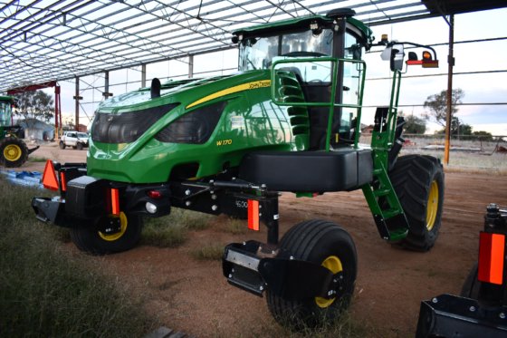 John Deere W170 windrower in Wirrinya, Australia