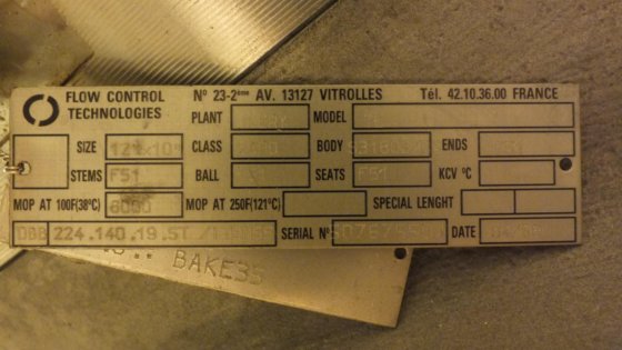 1998 Flow control Technologies 12" Ball Valve Model TE/SDT in Ågotnes ...