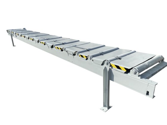 Roller table, receiving table for multi-saw spiral rollers with drive ...