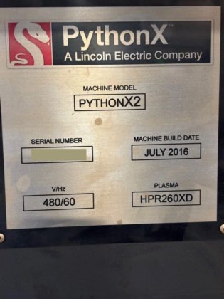 Lincoln Electric Python X2 Robotic Plasma Beam Line in Stone Mountain ...
