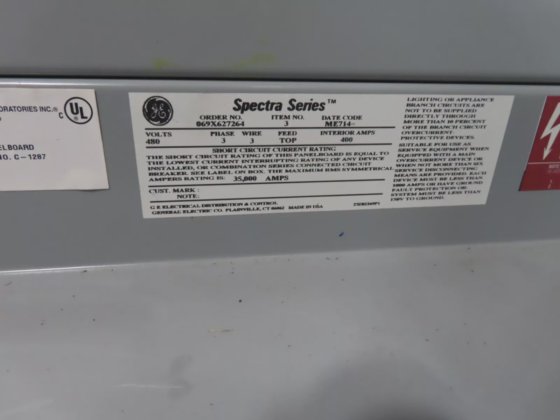 GE Spectra Series Panelboard 400A MLO 480 Volt 3 Pole 3 Wire Modular HW ...