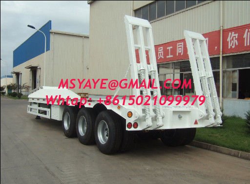 90 ton low bed Semi-trailer with 4-axles excavator trailer. low loader ...