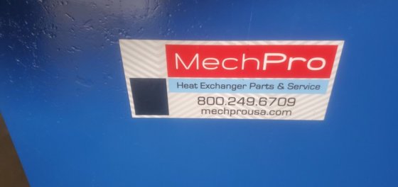 MechPro HEAT EXCHANGER 18" x 38-5/8", stainless plates 30 pcs 4" in out ...