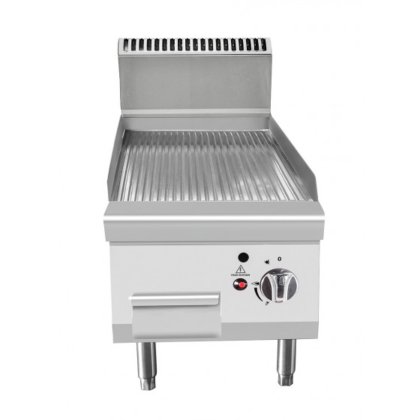 Fry top professional gas grill countertop ribbed plate 7 kW 40x70x54.7h ...