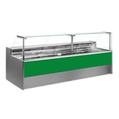 Static refrigerated counter with reserve compartment for delicatessen ...