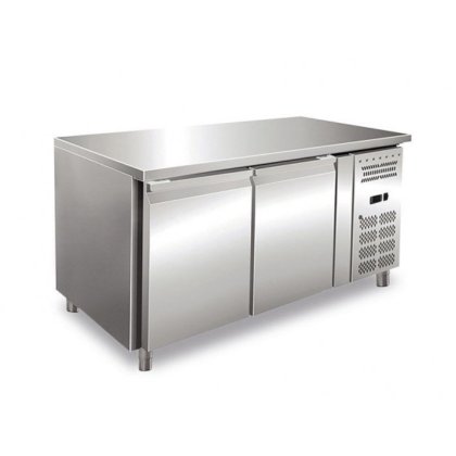 Stainless steel refrigerated freezer table 2 doors 136x60x86h cm -10 ...