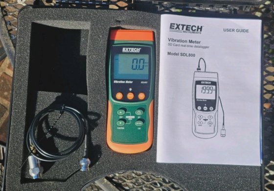 Extech SDL800 Vibration Meter / Datalogger, Magnetic Adapter on 1.2m ...