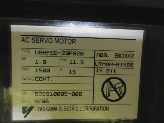 YASKAWA AC SERVO MOTOR UTMAH-B15BS ENCODER ONLY, NO MOTOR, WARRANTY in ...