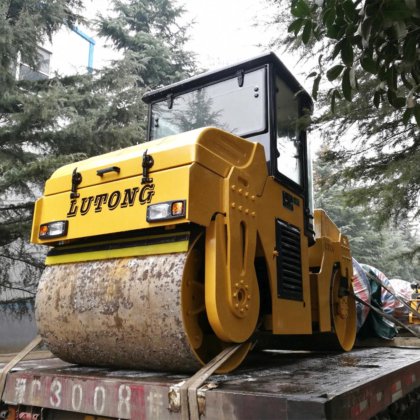 6 Ton Road Roller Cabin Damper Tyre Drives Double Drum Vibratory Roller ...