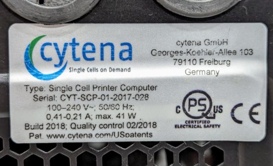 Cytena Single Cell Printer Robot & Printer Computer in Frederick, MD, USA