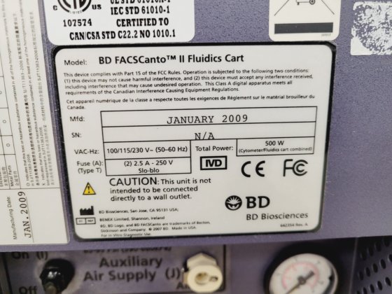 BD FACSCanto II Flow Cytometer System w/ Fluidics Carts, PC & Software ...