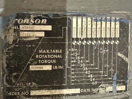 Aronson HS80V 90,000LB Welding Positioner in Burt, MI, USA