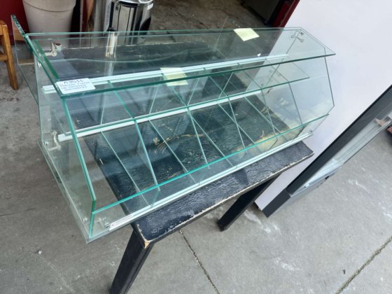 Glass shelf - display case with partitions in Athens, Greece