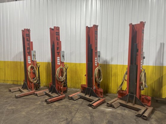 (4) 18,000 LB ALM #WE-18-4 HEAVY DUTY ELECTRIC MOBILE COLUMN LIFT JACKS ...