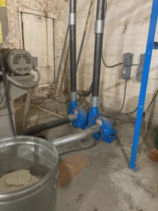 Grinder Granulator Discharge System Two 1 Hp Blowers and Cyclone Dust ...