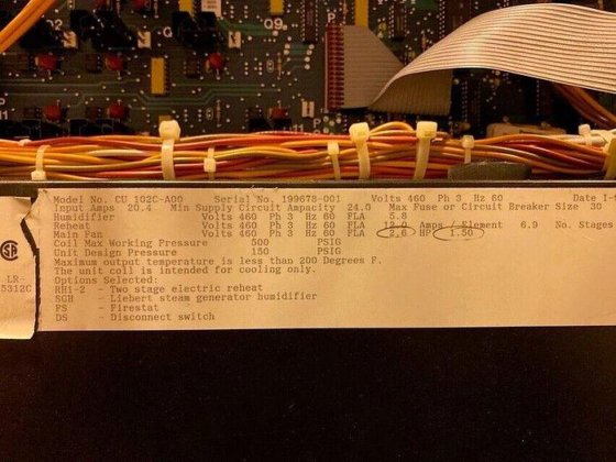 LIEBERT CU102C CRAC UNIT Chilled Water Upflow in Shippensburg, PA, USA