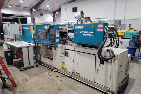 90 Ton Mitsubishi Injection Molding Machine Model 90MSJ, 5 Oz, New In ...