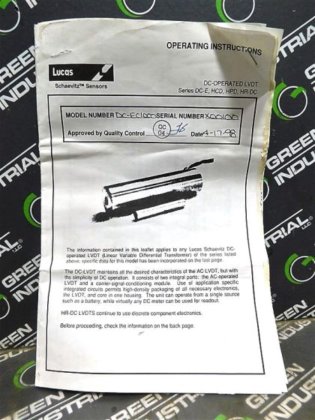 Lucas Schaevitz DC-EC 1000 Linear Variable Differential Transformer ...