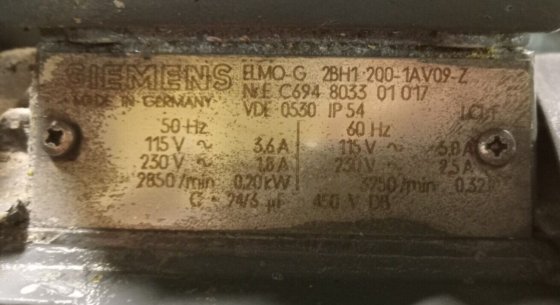 NEW SIEMENS ELMO-G REGENERATIVE BLOWER 115/230 VAC 1Ø 97 CFM 2BH1 200 ...