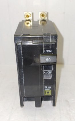 NEW SQUARE D 50 AMP CIRCUIT BREAKER 2 POLE 120/240 VAC BOLT ON 22 KA ...