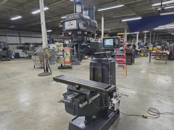KINGSTON KMT 5V KNEE TYPE VERTICAL MILL - MILLING MACHINE W/ 2 AX DRO ...