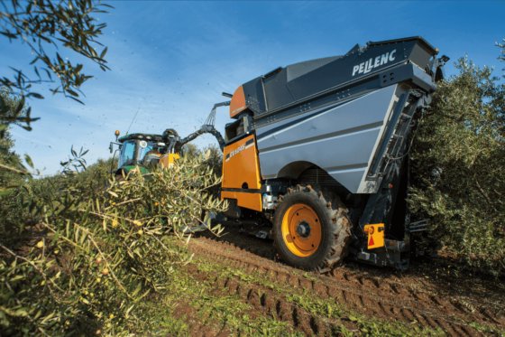 Sliding olive harvesting machine CV5045 in Chalastra, Greece