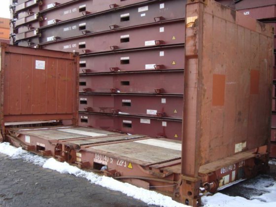 20 ft Flat Rack Container Flatrack Collapsible Flat with folding end ...