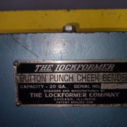 U14700C Lockformer button punch cheek bender in Kent, WA, USA