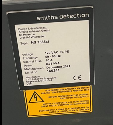 2021 SMITHS DETECTION HS 7555si in British Columbia, Canada