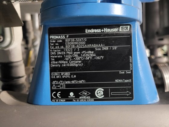 ENDRESS-HAUSER PROMASS 80F in British Columbia, Canada