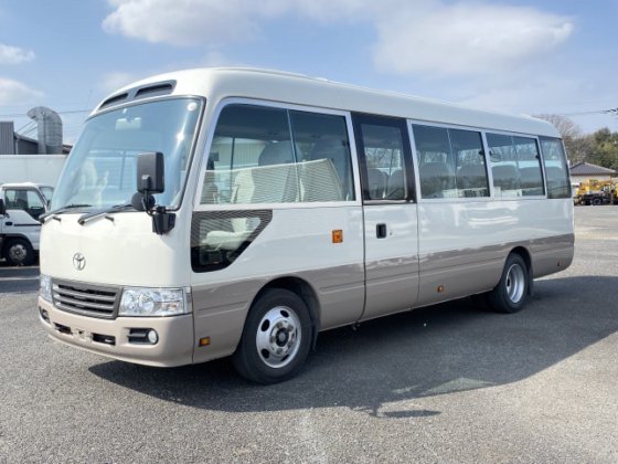 Toyota Coaster Small Bus Microbus SKG-XZB50 in Tokyo, Japan