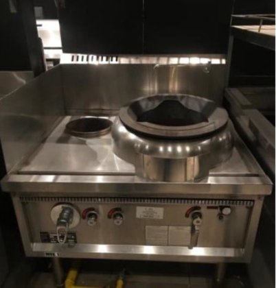 Chinese Wok Burner with Main Burner on the Right and Stock Burner on ...