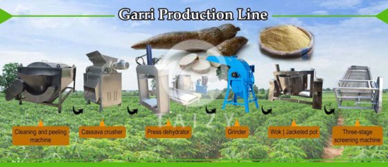 Garri processing machine / cassava flour production line in Henan, China