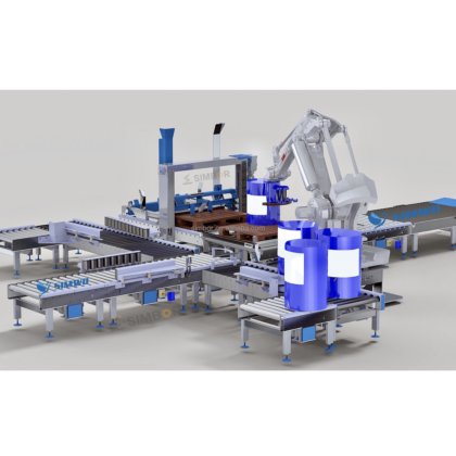 bottle can bucket barrel gallon robot palletizer stack robot bottle can ...