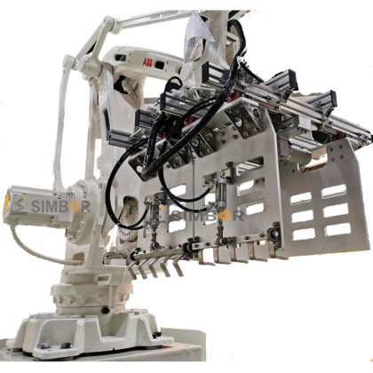 box robot palletizer stacking EOAT gripper robot pneumatic clamper claw ...