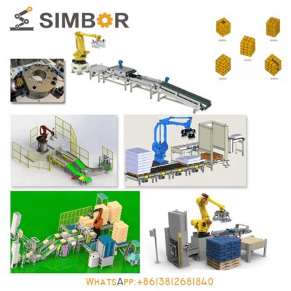 box robot palletizer stacking EOAT gripper robot pneumatic clamper claw ...