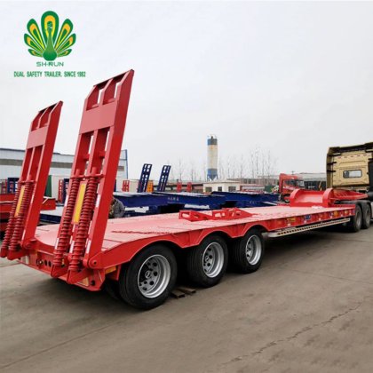 Lowboy trailer low bed drop deck with ramps semi trailer specification ...