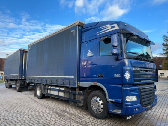 2014 DAF XF 105.460 SC E5 tarpaulin with trailer complete train in ...