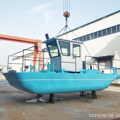 50ft/15m cargo boat crane barge boat steel workboat catamaran in ...