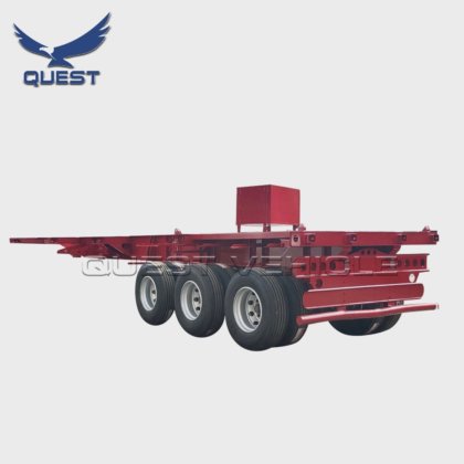 Shipping Container 40FT 50 Ton Flatbed Semi Trailer 3 Axle Flat Bed ...