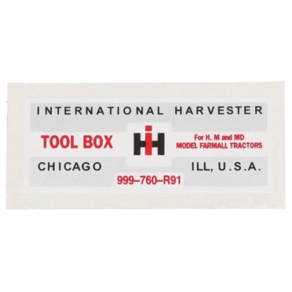 Tool Box Decal fits International H Super M M MD Super MTA Super H in ...
