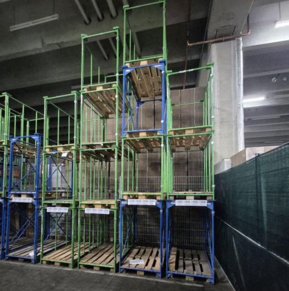 Stackable pallet rack pallet overframe for Euro pallets 4-fold ...