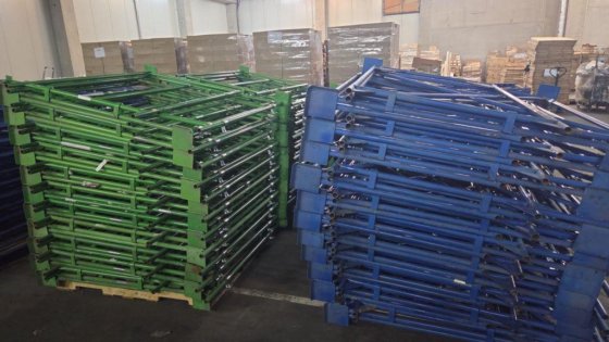 Stackable pallet rack pallet overframe for Euro pallets 4-fold ...