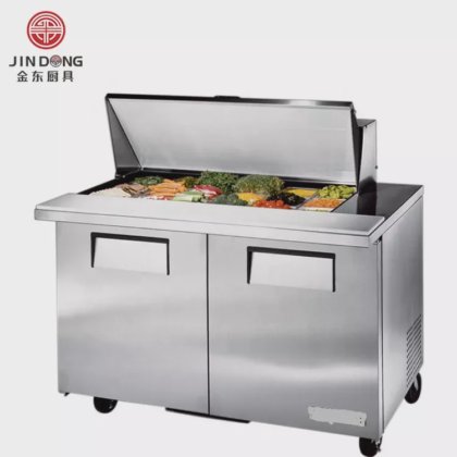 Commercial 2 Door Refrigerator Prep Table Sandwich Worktable Cabinet ...